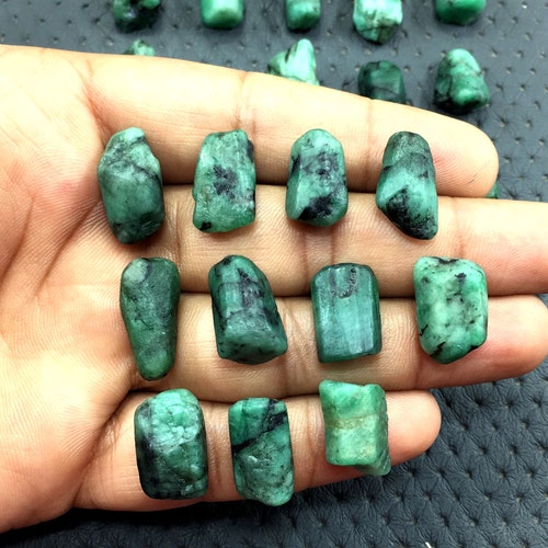 10 Pieces Emerald 9x16-12x20 MM Raw Unpolished Emerald Raw - Etsy