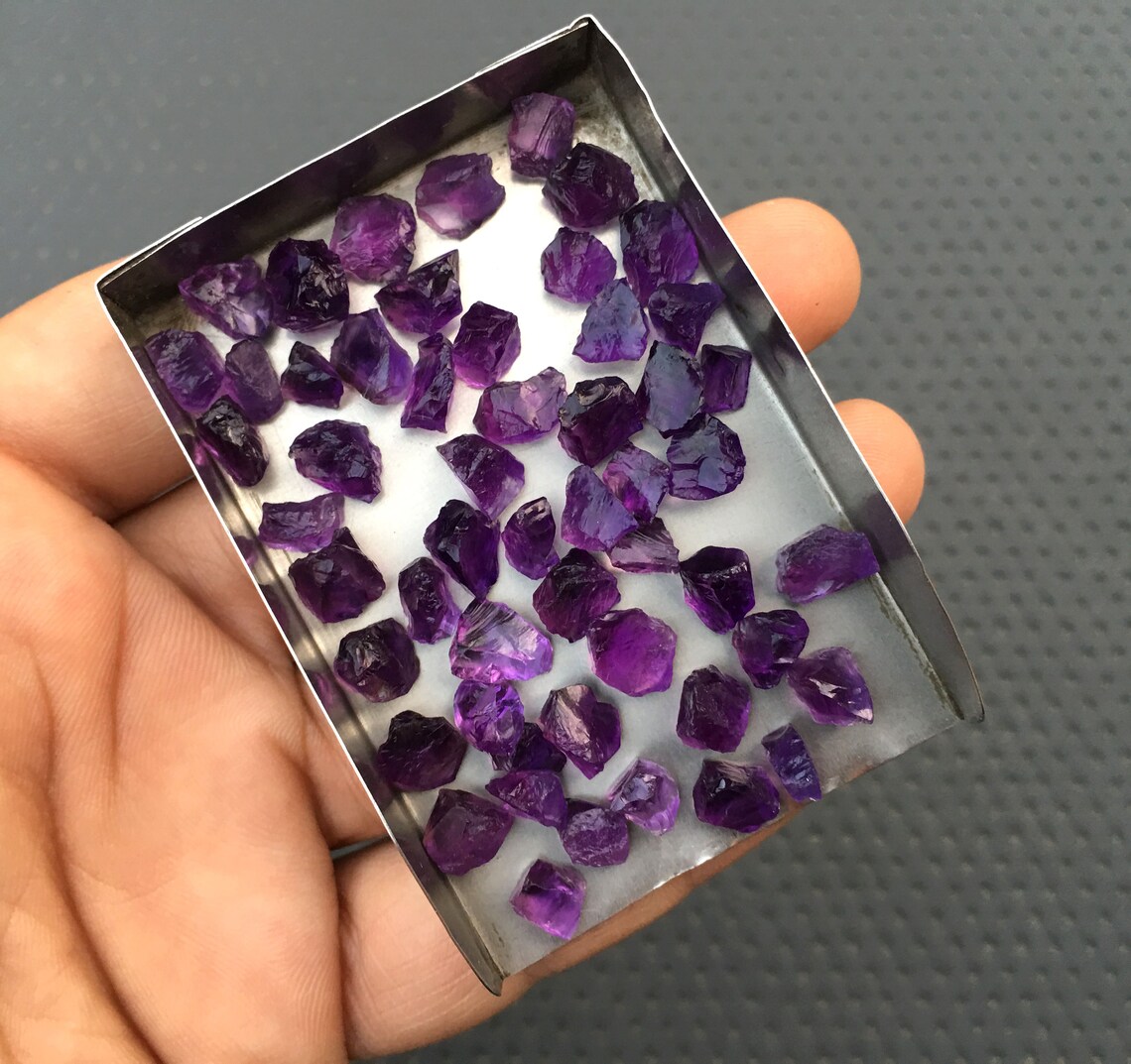 50 Pieces Natural Amethyst Raw Size 6-8 MM Amethyst Gemstone | Etsy