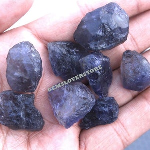 5 Piece Hand Cut Raw Size 20-24 MM Rocks Gemstone Iolite Stone of ...