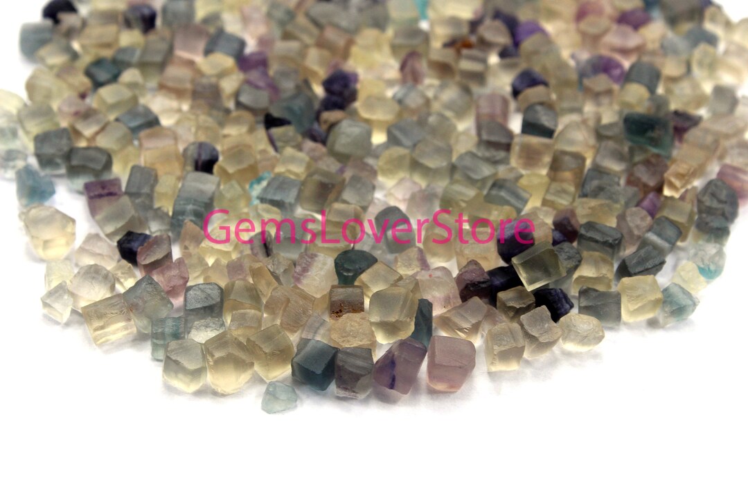 50 Tiny Multi Color Fluorite Raw Crystals: Natural Untreated Gemstone ...