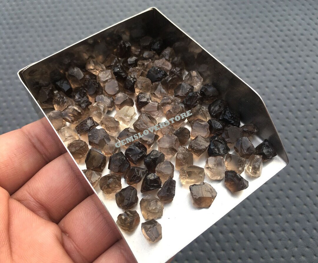 50 Pieces Loose Rough Size 6-8 Mm,natural Smoky Rough,loose Gemstone ...