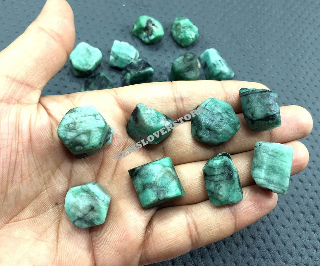 10 Pieces Unpolished Emerald 18-20 MM Raw,untreated May Birthstone ...