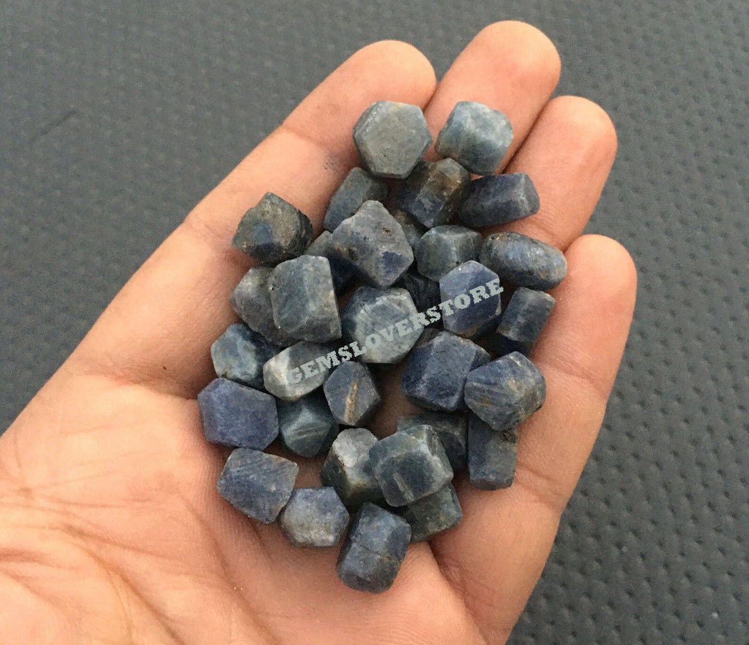 10 Pieces Blue Gems Rough 10-12 MM Raw,natural Blue Sapphire Rough ...