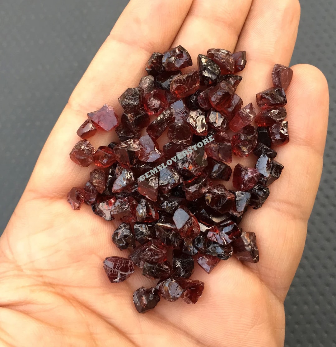 50 Piece Garnet Rough,size 4-6 MM Gemstone Rough,natural Red Garnet Raw ...