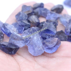 25 Piece Blue Iolite Rough Size 12-14 MM Raw Natural Untreated Gemstone ...