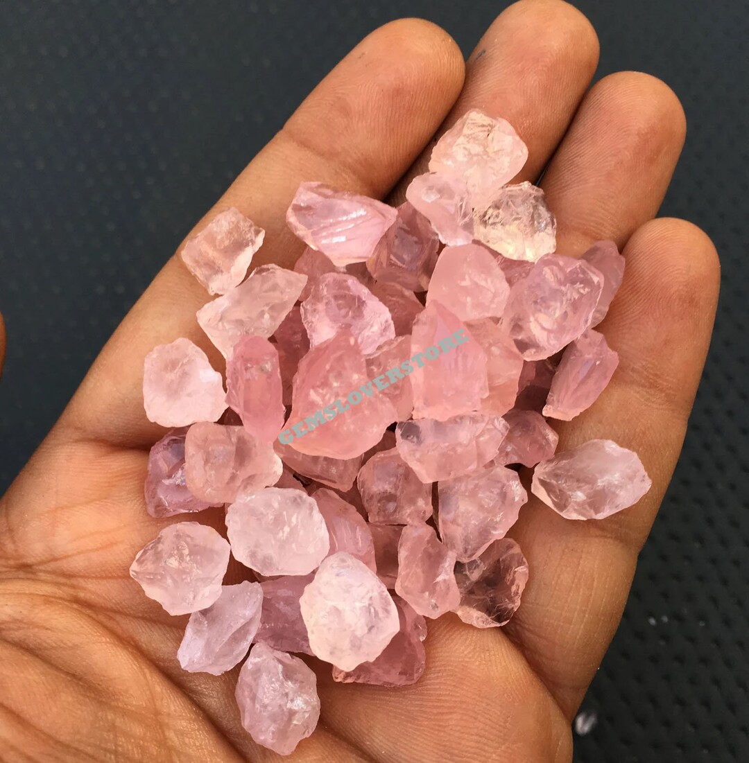 25 Rose Quartz Rough Stones: Natural Untreated Gemstone Crystals (10-12 ...