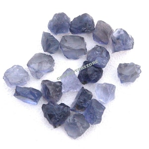 25 Piece Blue Iolite Rough Size 12-14 MM Raw Natural Untreated Gemstone ...