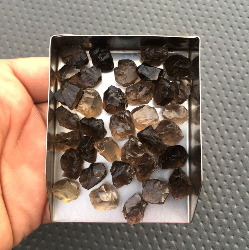 25 Pieces Quartz Rough Size 12-14 MM Raw Smoky Quartz Crystal - Etsy
