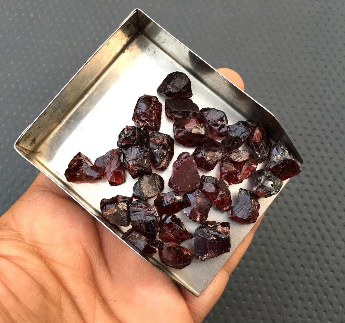25 Pieces Natural Garnet Roughsize 10-12 MM Garnet | Etsy