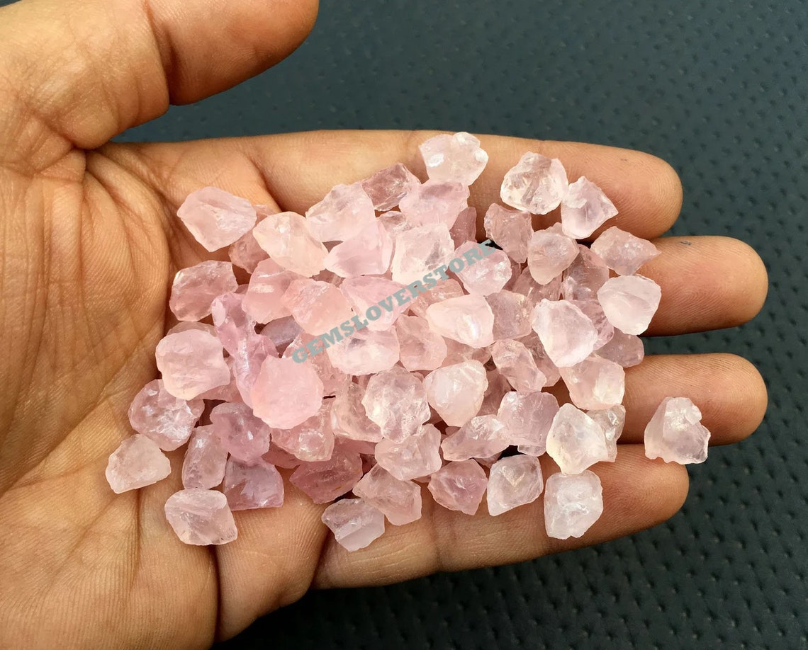 25 Pieces Pink Gemstone Roughsize 8-10 MM Natural Rose Quartz - Etsy
