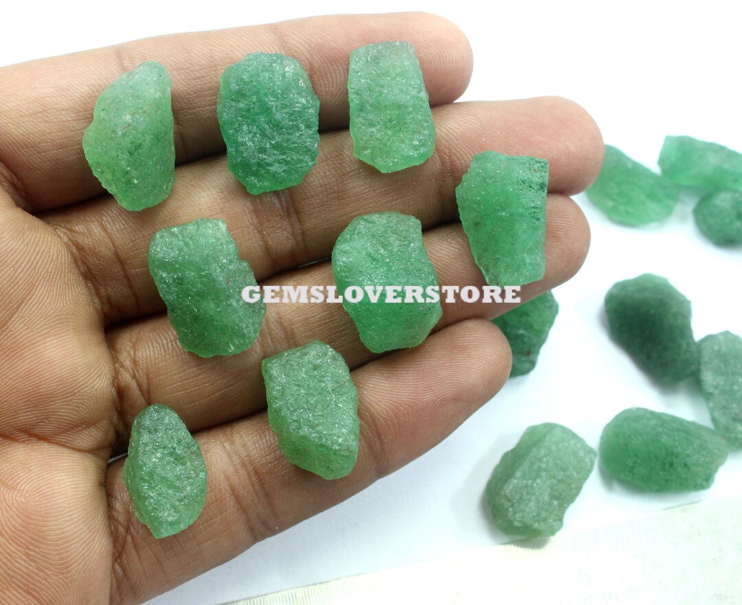 10 Raw Green Strawberry Quartz Crystals: Handmade Reiki Gemstones (16 ...