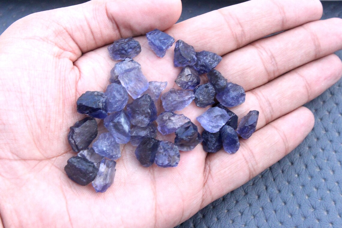 25 Piece Blue Iolite Rough Size 12-14 MM Raw Natural Untreated | Etsy