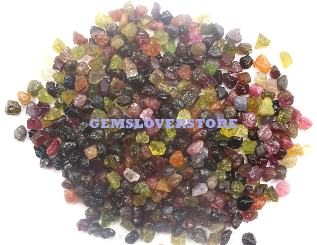 50 Raw Multi Sapphire Gemstone Chunks: Natural Colorful Rough (2-4 MM ...