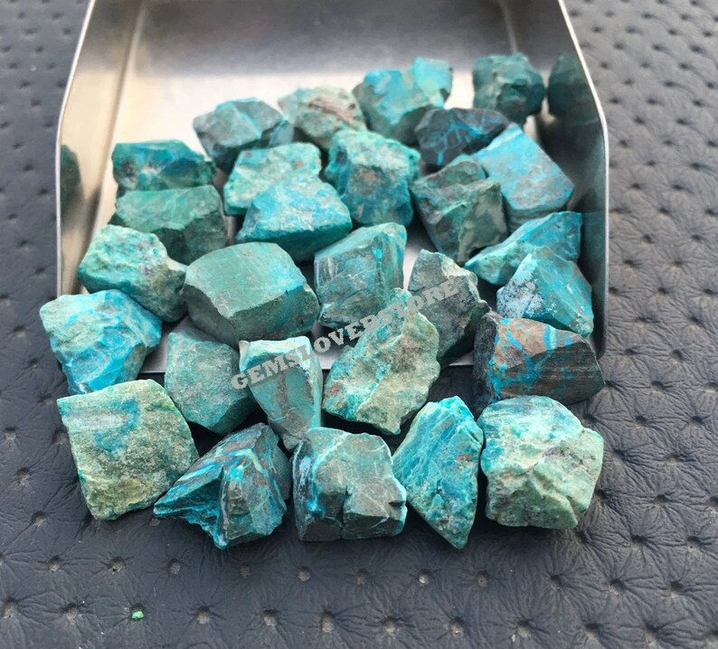 10 Pieces Rough 12-14 MM Chrysocolla Rawuntreated Natural - Etsy