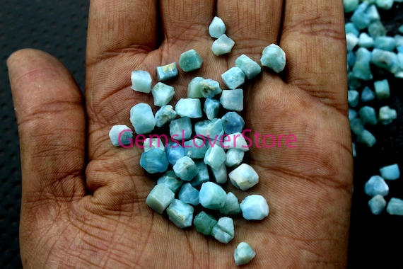 50 Piece Genuine Larimar Size 6-8 MM Beautiful Stone Natural - Etsy
