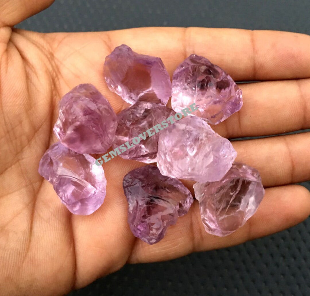 5 Pieces Natural Raw,size 20-30 MM Pink Amethyst Gemstone,natural ...