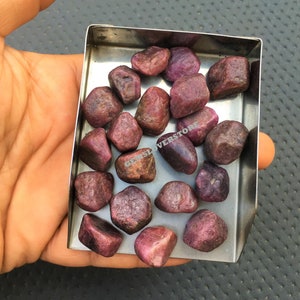 10 Pieces Untreated Ruby Gemstone Rough,size 14-16 MM Ruby Rough ...