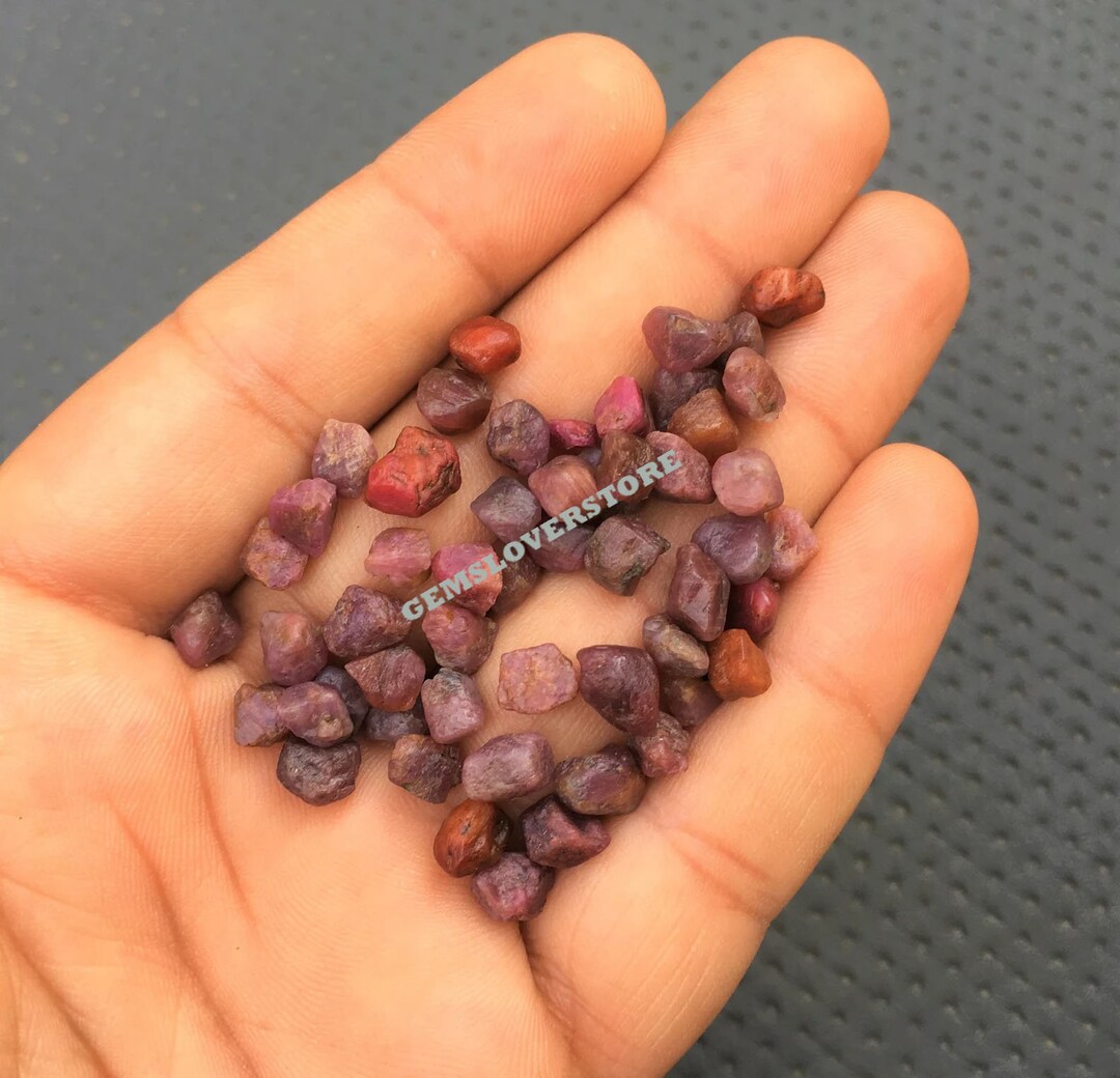 Red Natural Rough Gemstone, Size 4-6 MM Natural Red Ruby Raw,50 Pieces ...