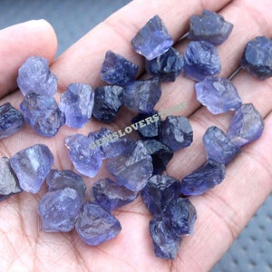 25 Piece Blue Iolite Rough Size 12-14 MM Raw Natural Untreated Gemstone ...