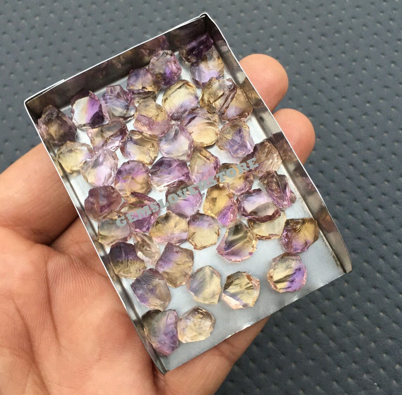 Raw Ametrine Gemstone: 25 Multi-color Loose Crystals (8-10 MM) - Etsy