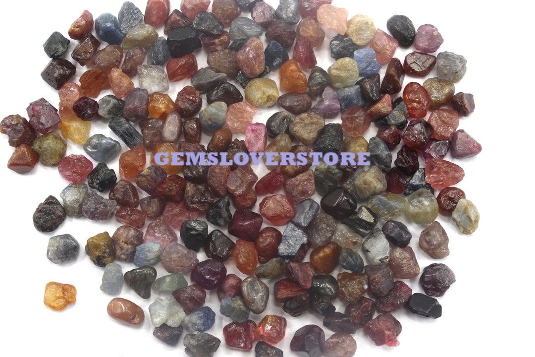 Multi Sapphire Chunk 6-8 MM Raw, 50 Pieces Natural Multi Sapphire ...
