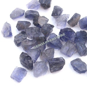 25 Piece Blue Iolite Rough Size 12-14 MM Raw Natural Untreated Gemstone ...