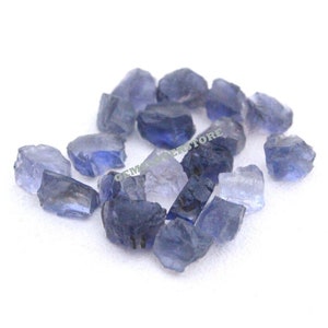 25 Piece Blue Iolite Rough Size 12-14 MM Raw Natural Untreated Gemstone ...