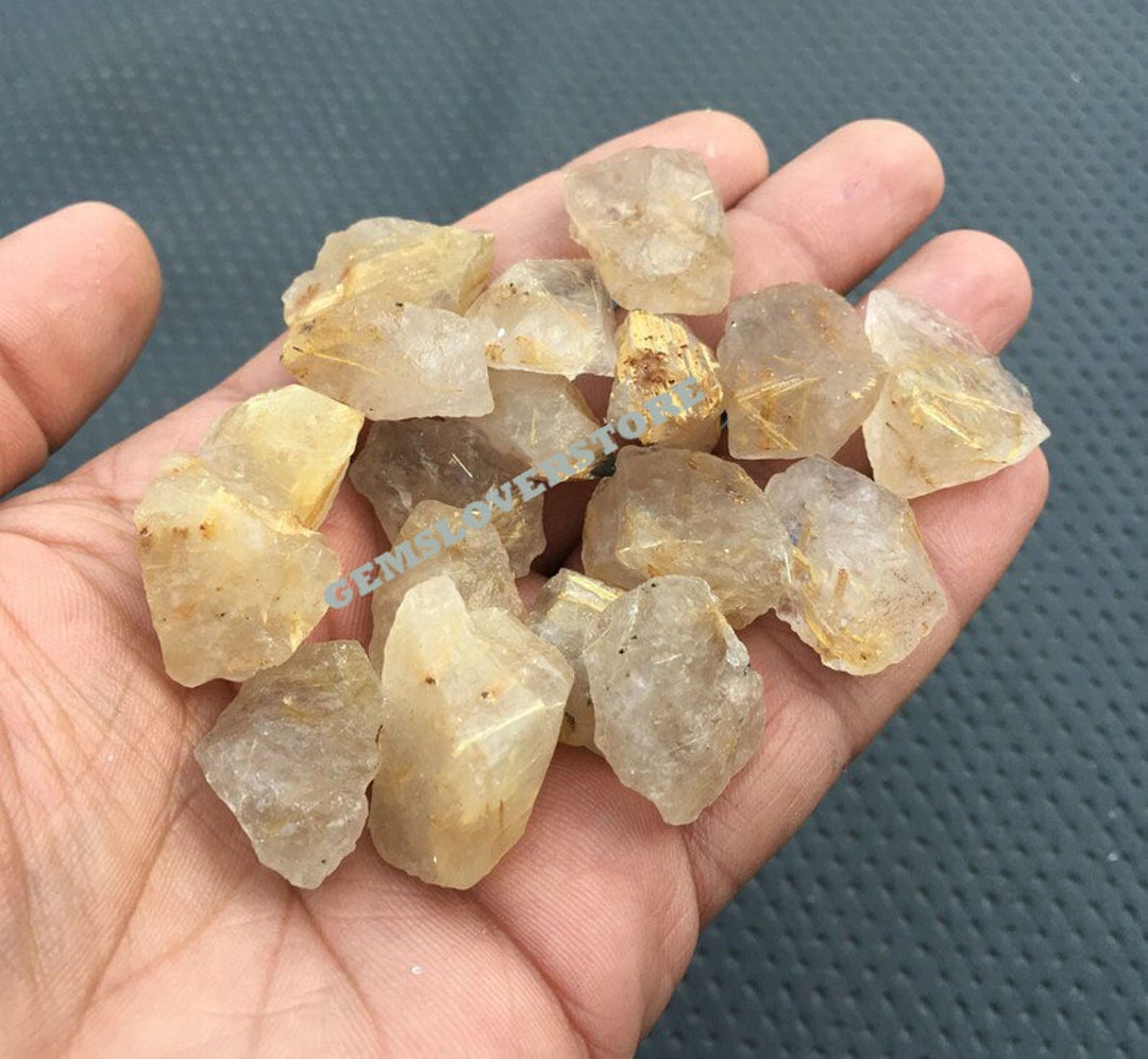 10 Piece Unique Rough,size 16-20 MM Natural Golden Hair Rutile Quartz ...