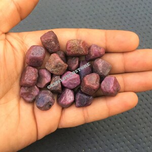 10 Pieces Untreated Ruby Gemstone Rough,size 14-16 MM Ruby Rough ...