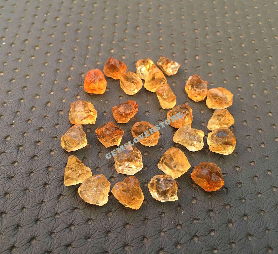 25 Pieces Natural Citrine Stone Raw Size 8-10 MM Birthstone Citrine ...