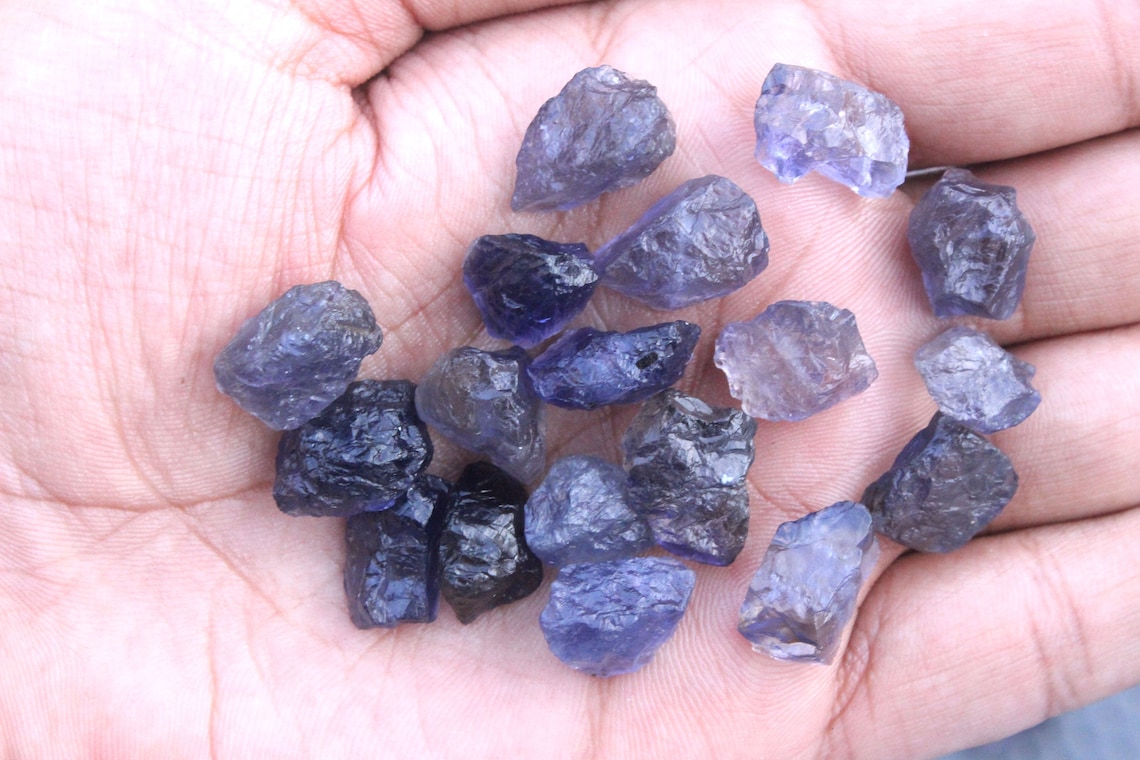 10 Piece Rare Iolite Rough Size 14-16 MM Gemstone Raw Fabulous - Etsy
