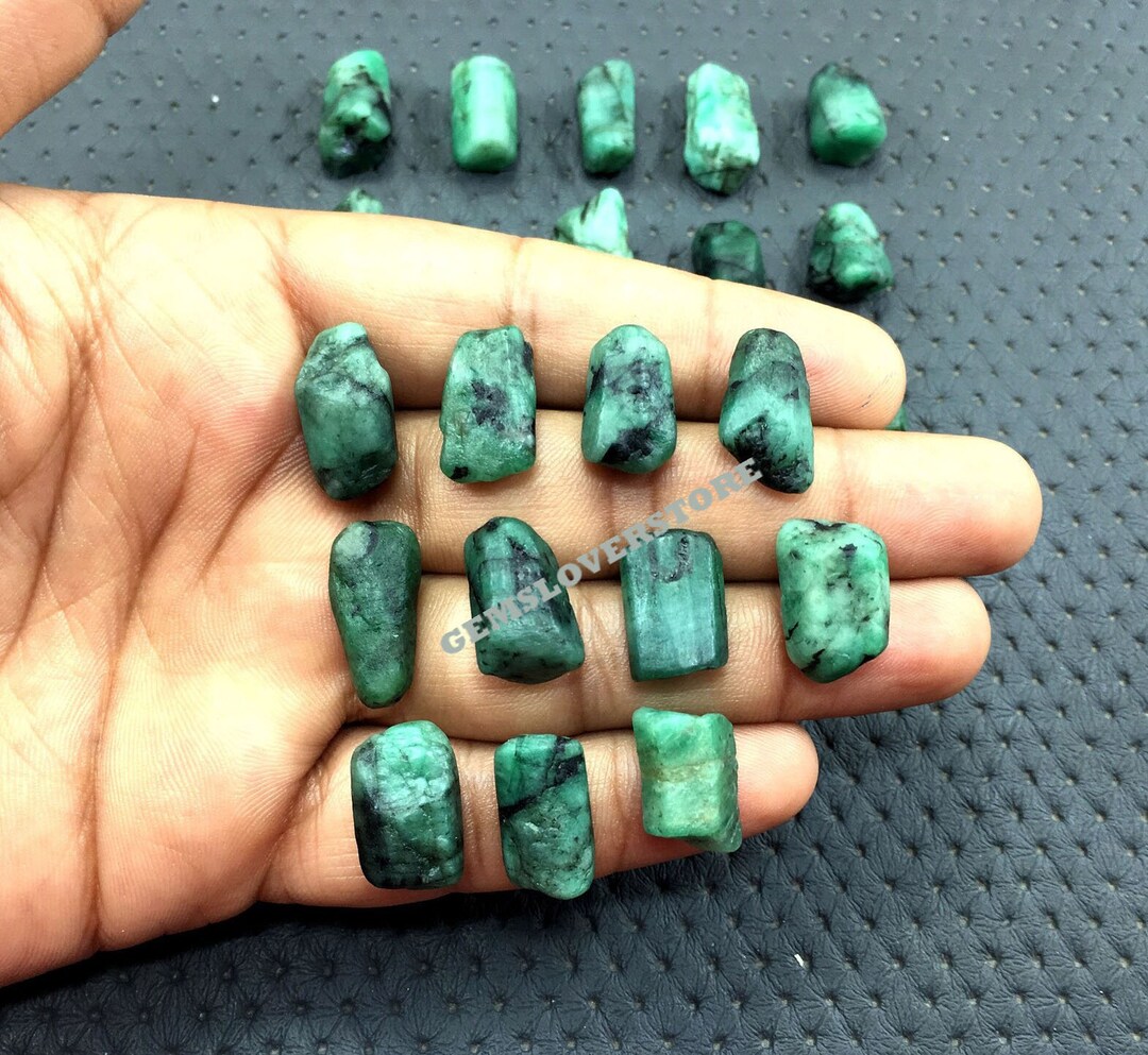 10 Pieces Emerald 9x16-12x20 MM Raw, Unpolished Emerald Raw May ...