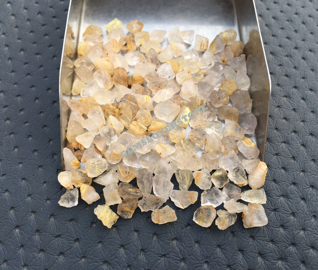 50 Pieces Natural Rough Size 4-6 MM Golden Rutile Rough, Natural Golden ...