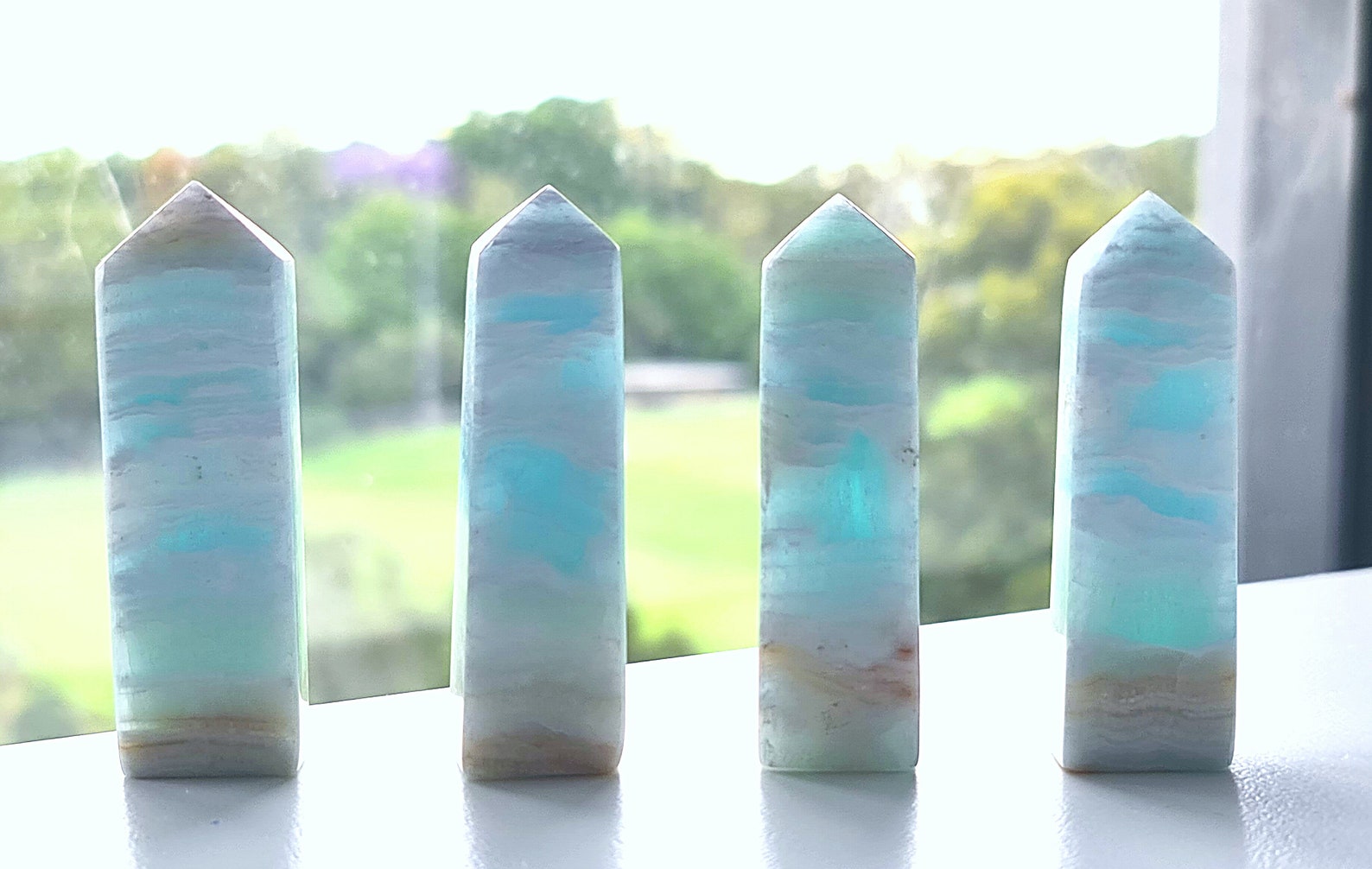 95mm Caribbean Calcite Tower Blue Calcite Crystal Obelisk - Etsy