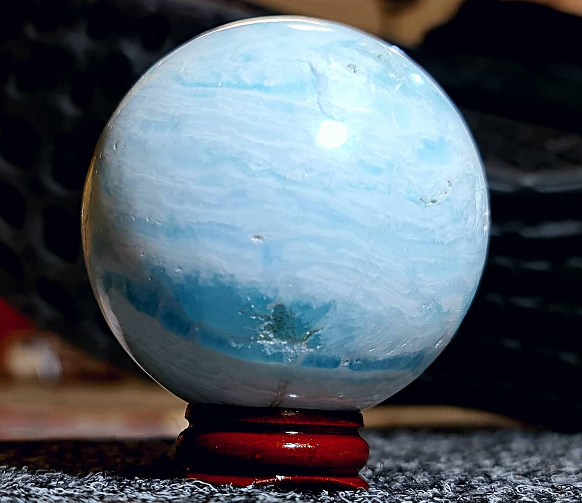 Natural Caribbean Calcite Crystal Sphere With Nice Blue Color - Etsy