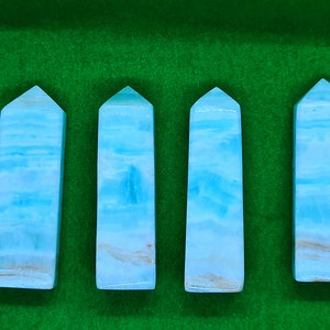 95mm Caribbean Calcite Tower Blue Calcite Crystal Obelisk - Etsy