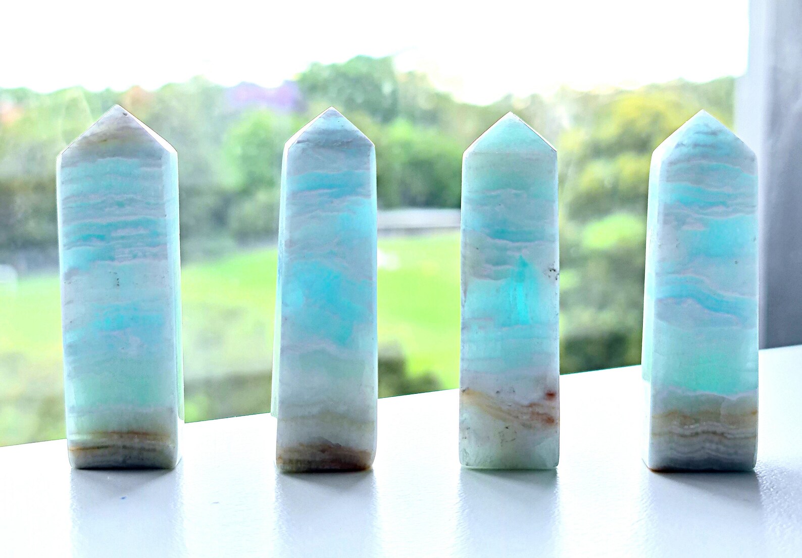95mm Caribbean Calcite Tower Blue Calcite Crystal Obelisk - Etsy