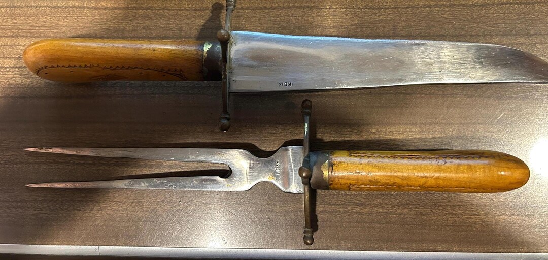 Decorative Wood Nesting Carving Knife and Fork Set - Etsy