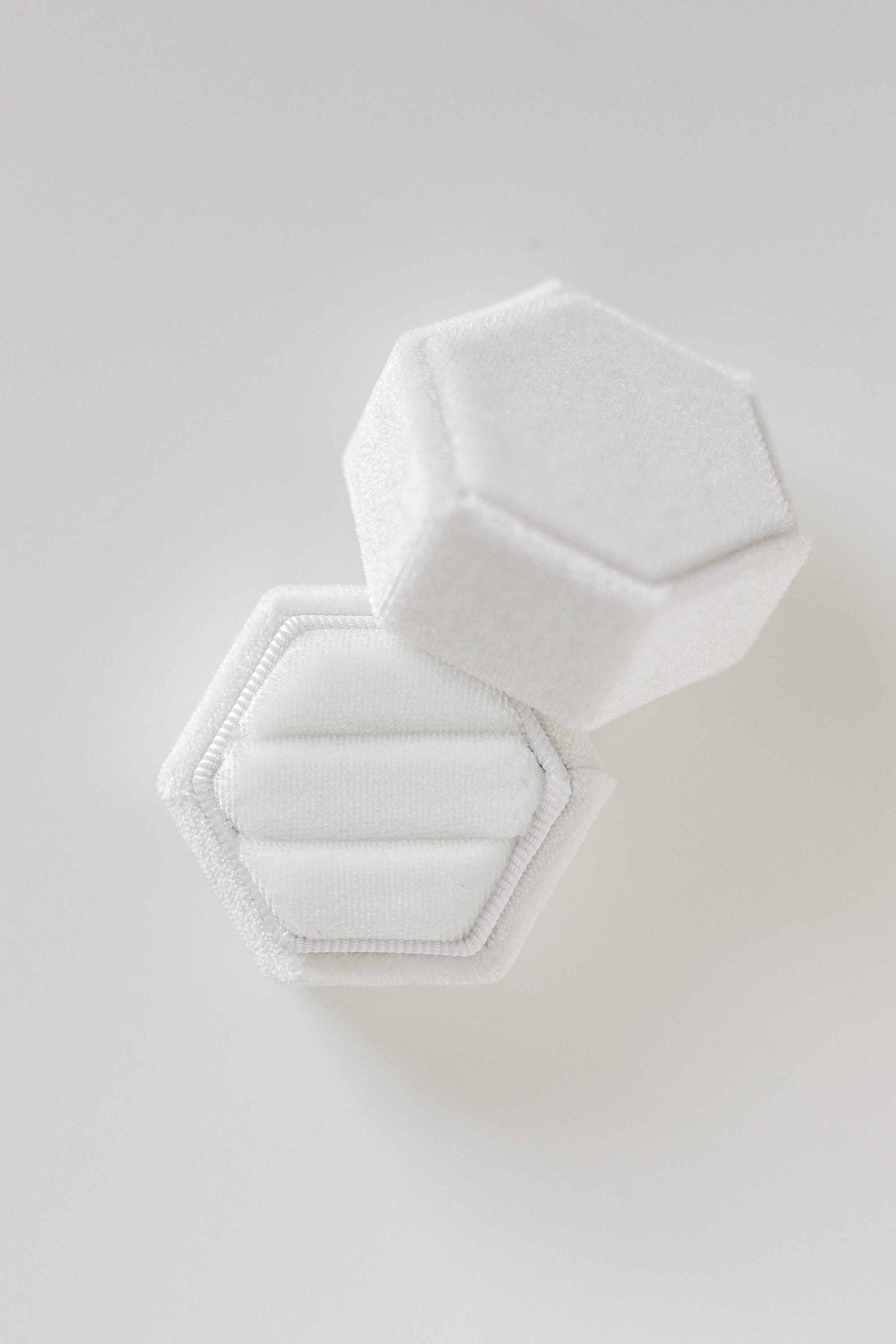 White Two Slot Velvet Ring Box - Etsy