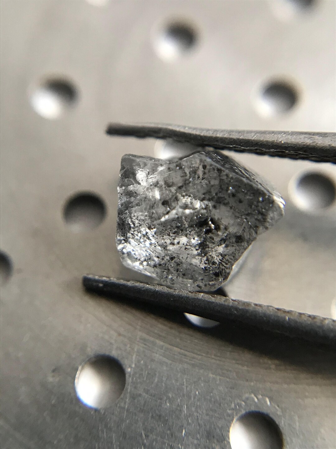 0.90ct Salt and Pepper Diamond Grey Rough Diamond Gray Raw Diamond ...