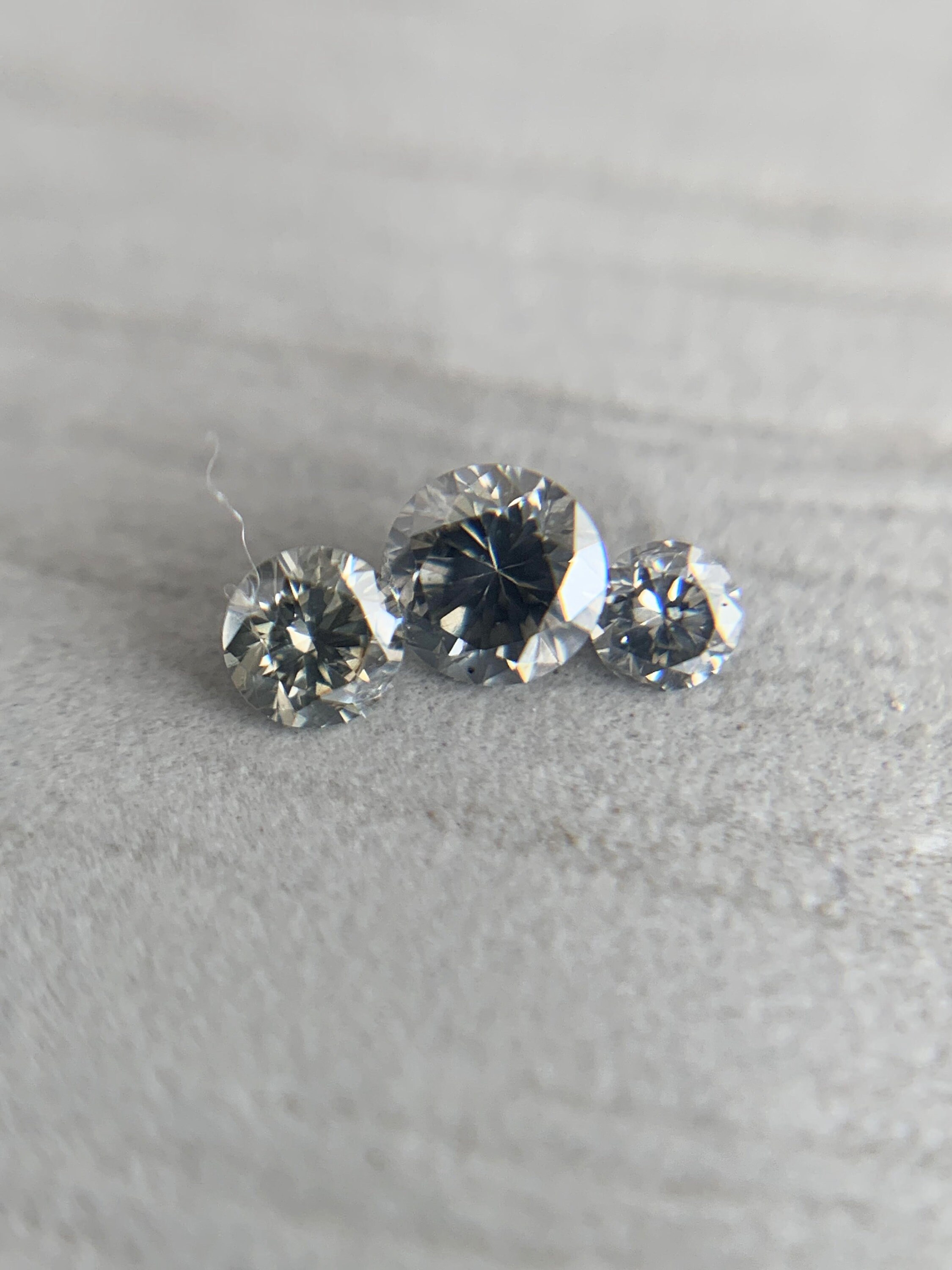 0.08ct 3 Piece Natural Grey Color Diamond Fancy Color Diamond Natural ...