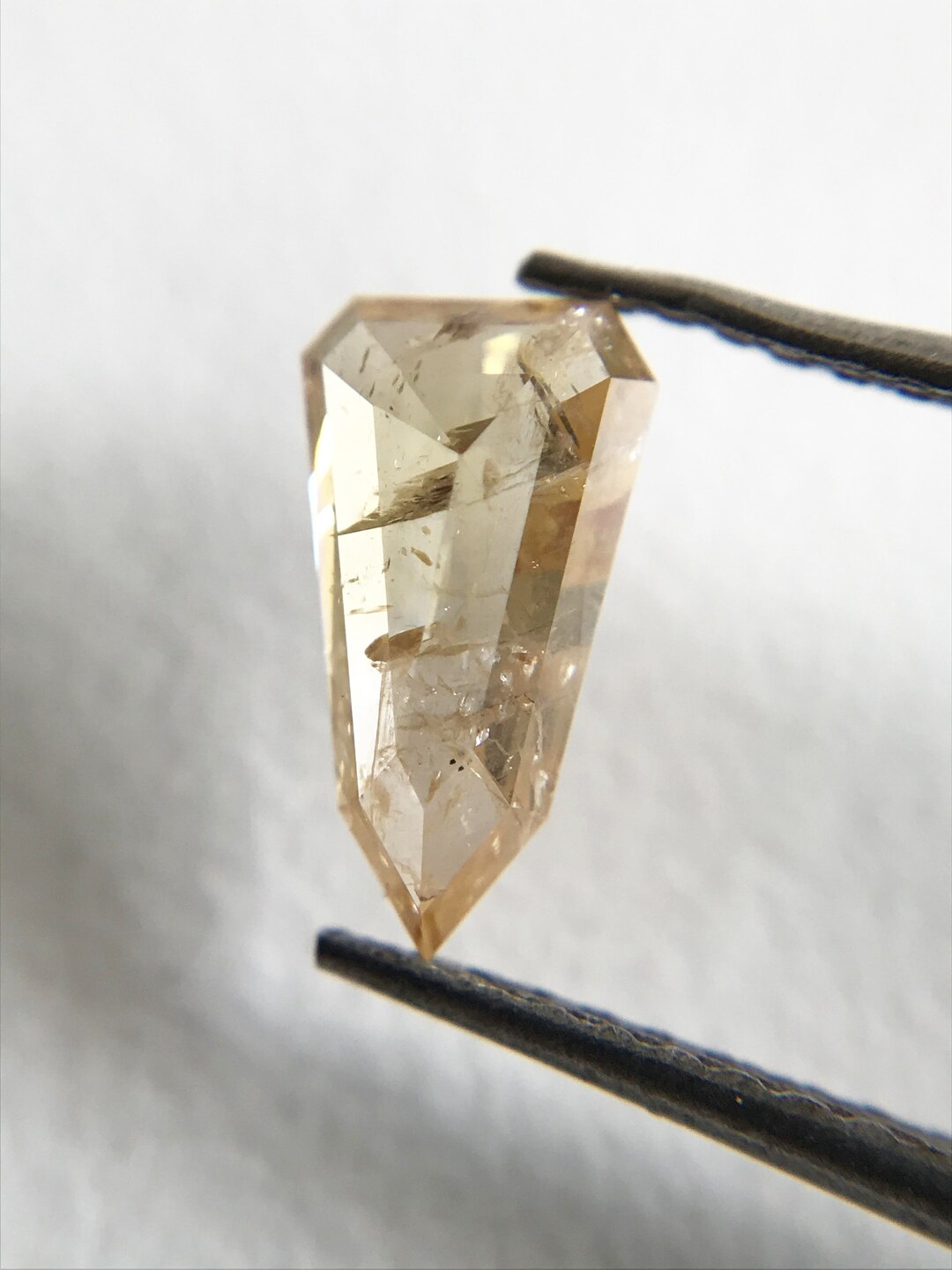 0.84ct Shield Shape Diamond Sun Rising Tone Peachy Orange - Etsy