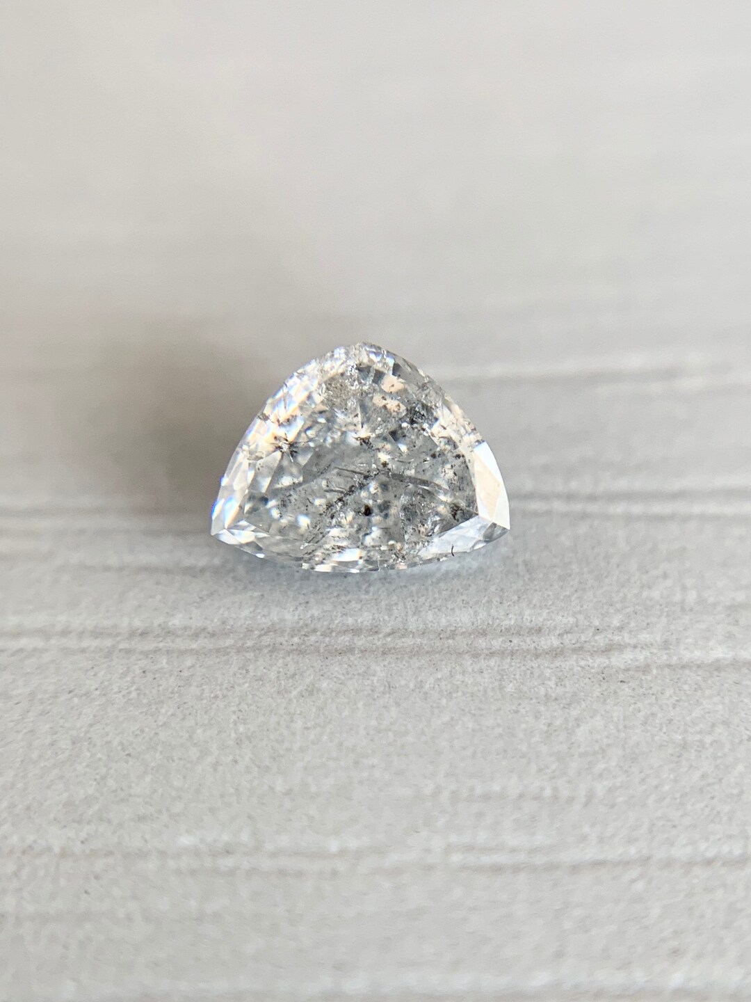 0.40ct Salt and Pepper Natural Diamond Icy Triangle Modified Cut ...