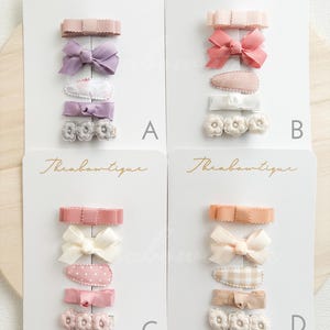Mini Bow Snap Clip Set, Toddler Hair Clips, Baby Girl Hair Clips, Tiny ...