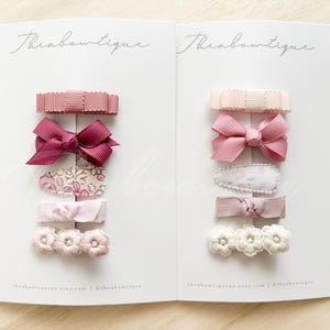 Mini Bow Snap Clip Set, Toddler Hair Clips, Baby Girl Hair Clips, Tiny ...