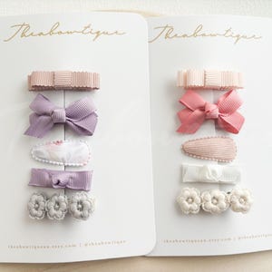 Mini Bow Snap Clip Set, Toddler Hair Clips, Baby Girl Hair Clips, Tiny ...