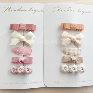 Mini Bow Snap Clip Set, Toddler Hair Clips, Baby Girl Hair Clips, Tiny ...