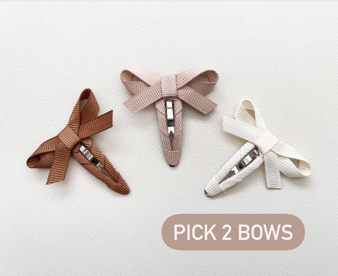 PICK 2 option Mini Ribbon Hairclips, Baby Infant Girl Toddler Grosgrain ...