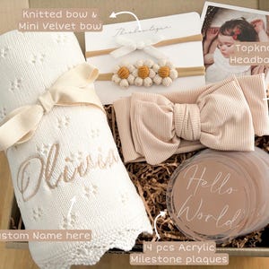 Welcome to the World Gift Box, Custom Baby Blanket, Baby Girl Gift ...