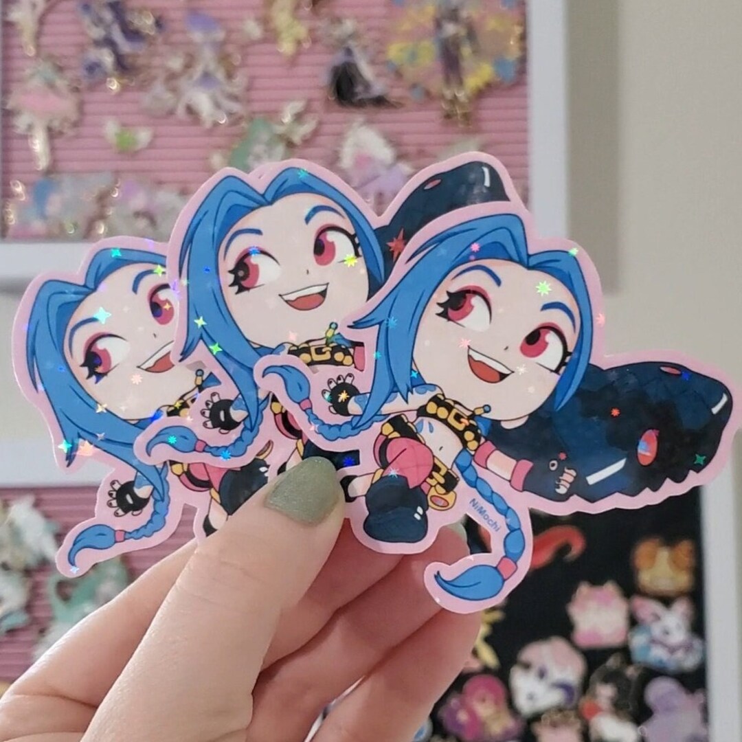 Chibi Jinx Holo Sticker - Etsy